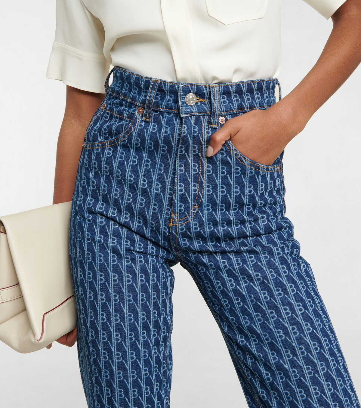 Victoria Beckham - Julia monogram mid-rise jeans Victoria Beckham