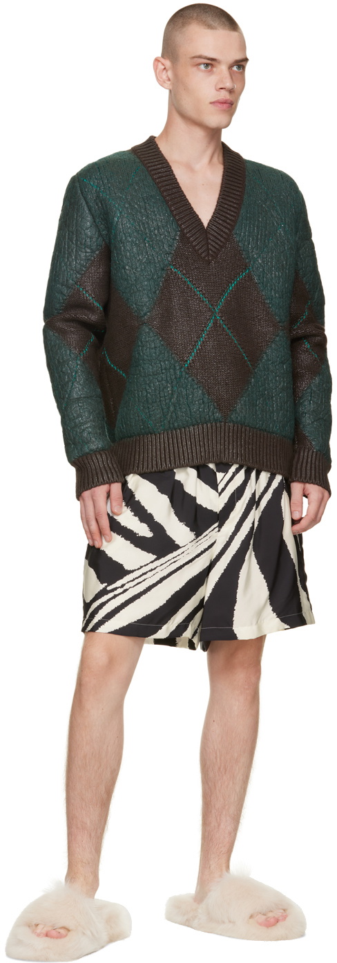 Bottega Veneta White Shearling Resort Slides Bottega Veneta