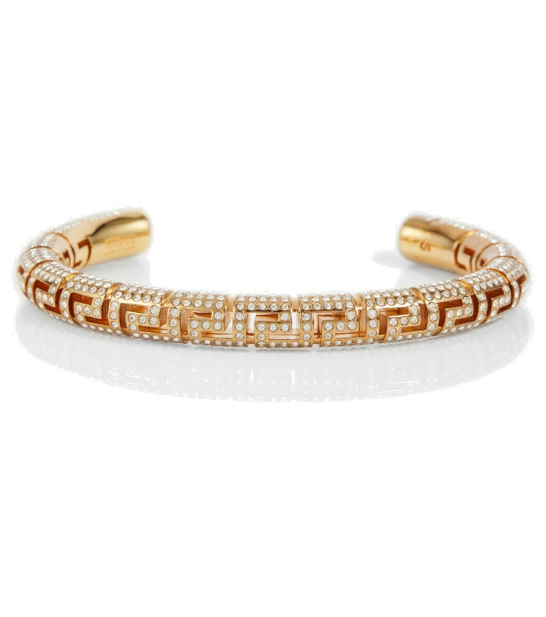 Versace Greca crystal-embellished bangle Versace