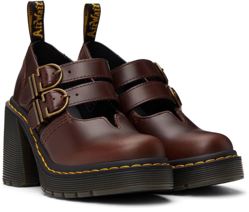 Dr. Martens Brown Eviee Mary Jane Heels Dr. Martens