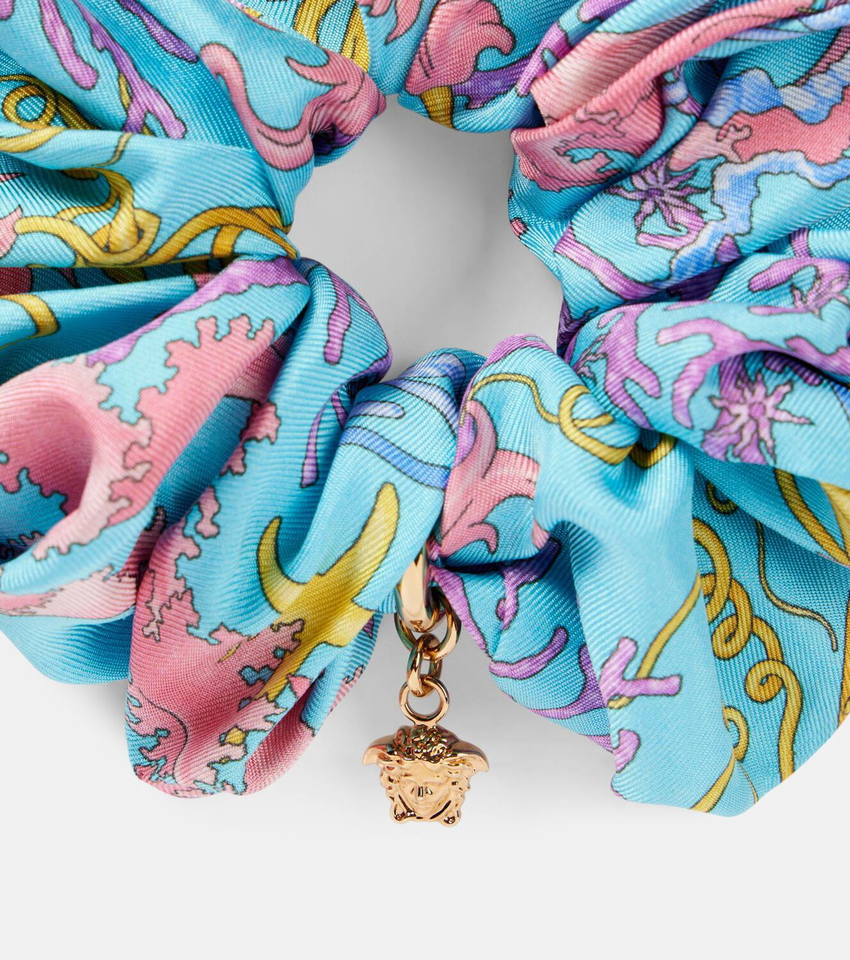 Versace Underwater Barocco silk scrunchie Versace