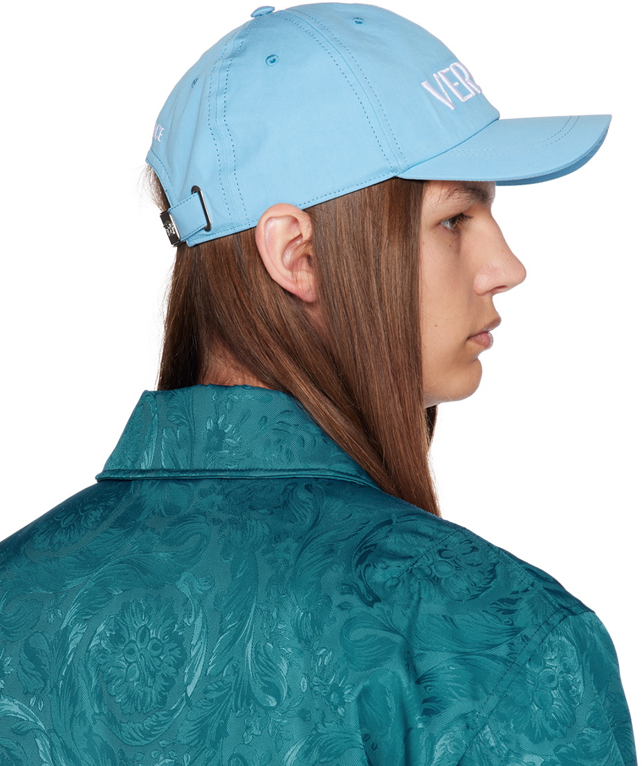 Versace Blue Embroidered Cap Versace