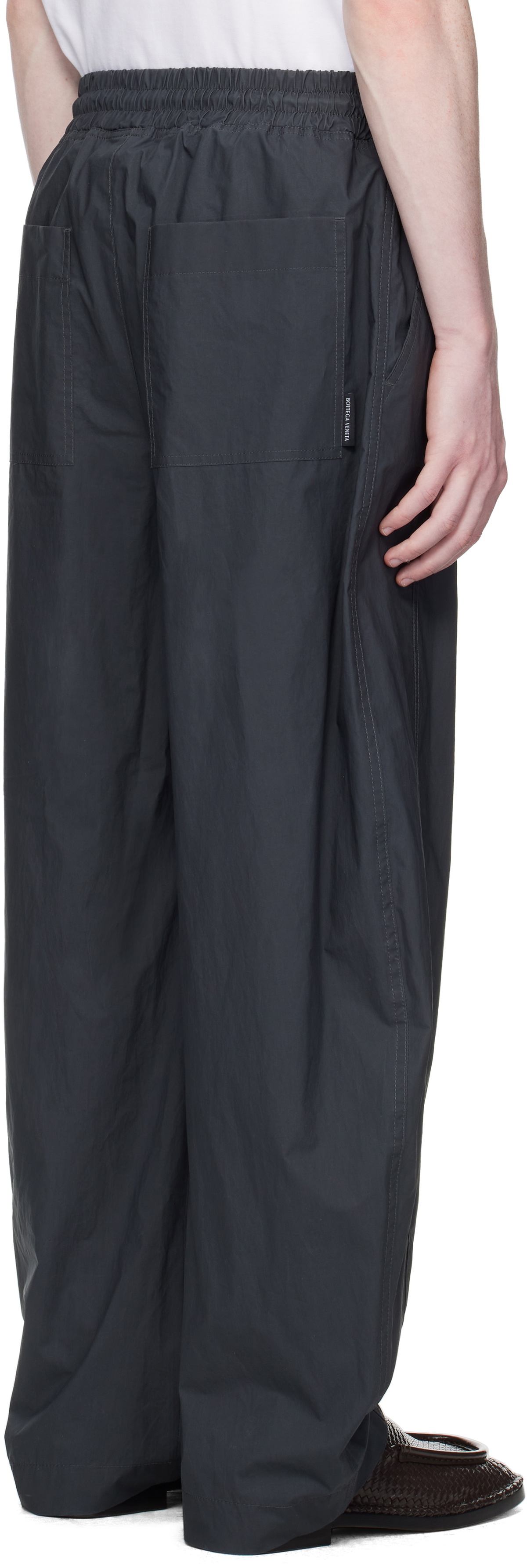 Bottega Veneta Gray Resinated Cotton Trousers Bottega Veneta