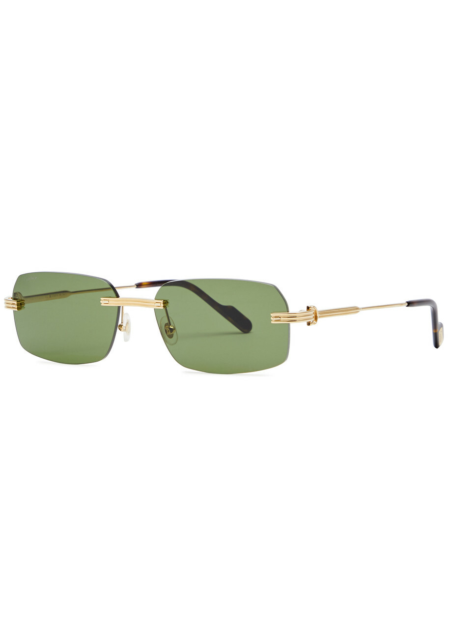 Cartier Première De Cartier Rectangle-frame Sunglasses - Gold Cartier