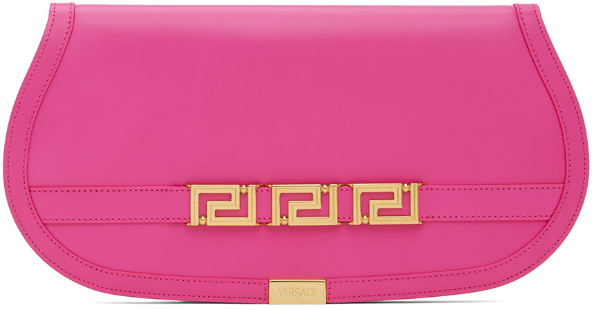 Versace Pink Greca Goddess Clutch Versace