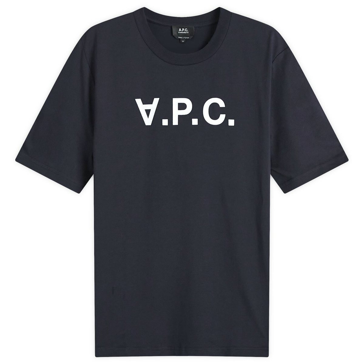 A.P.C. Men's VPC Logo T-Shirt in Dark Navy/Ecru A.P.C.