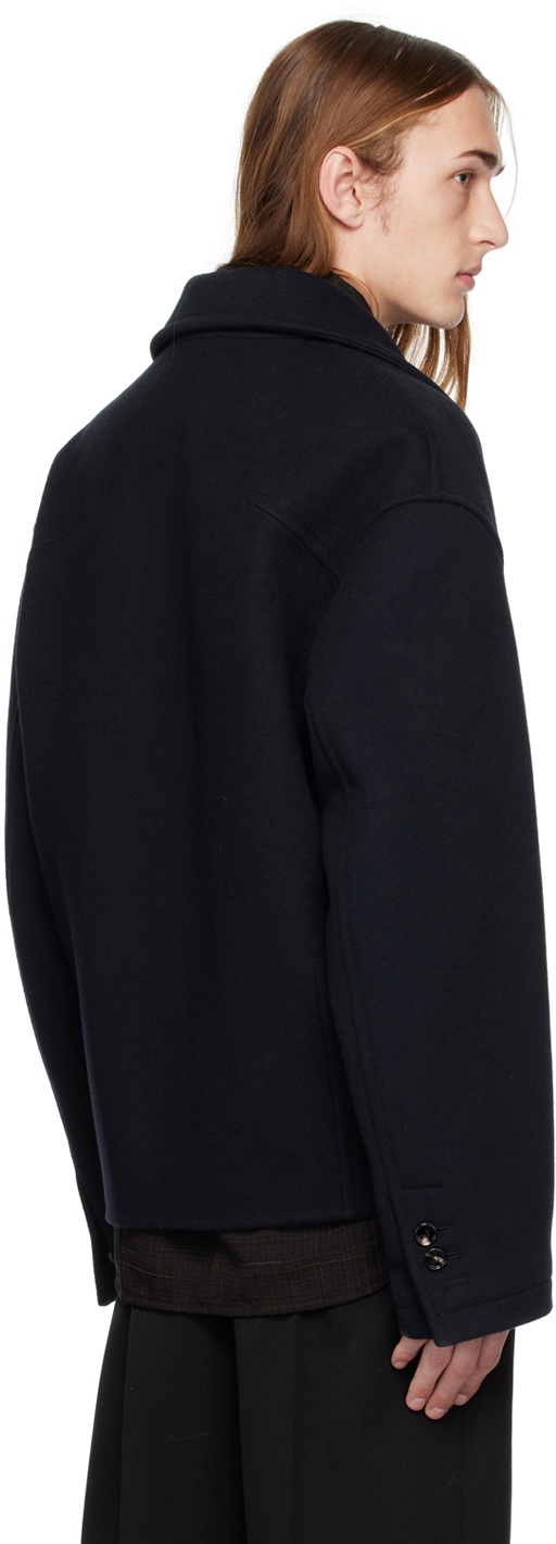Bottega Veneta Navy Notched Lapel Jacket Bottega Veneta