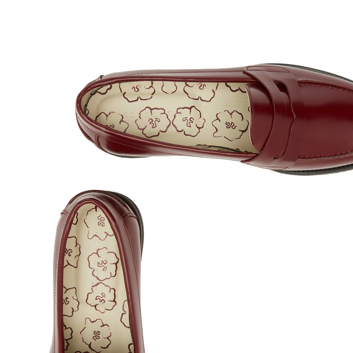 Duke + Dexter Women's Wilde Burgundy Penny Loafer in Red Duke + Dexter