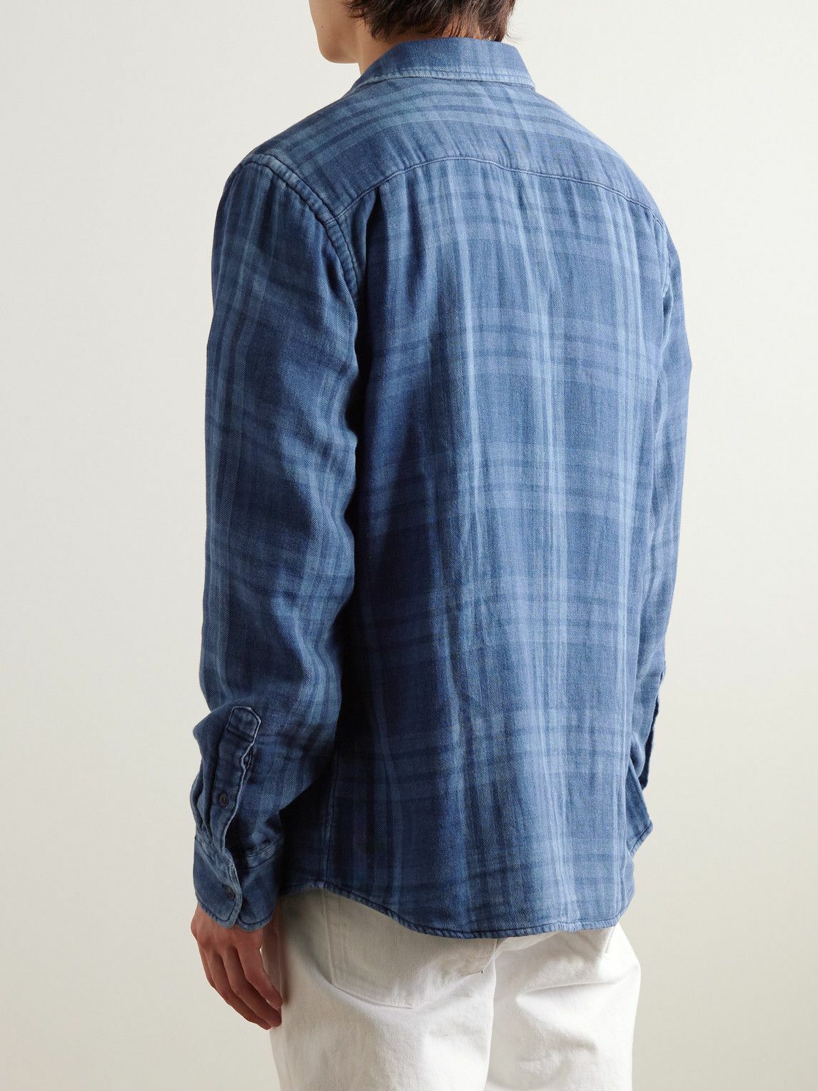 Faherty - Malibu Checked Organic Cotton-Flannel Shirt - Blue Faherty
