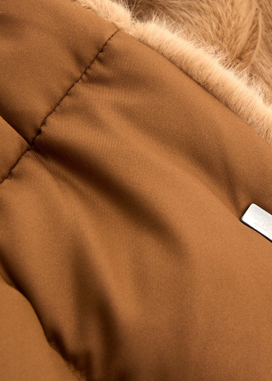 Herno Faux Fur-trimmed Quilted Shell Coat Brown Herno