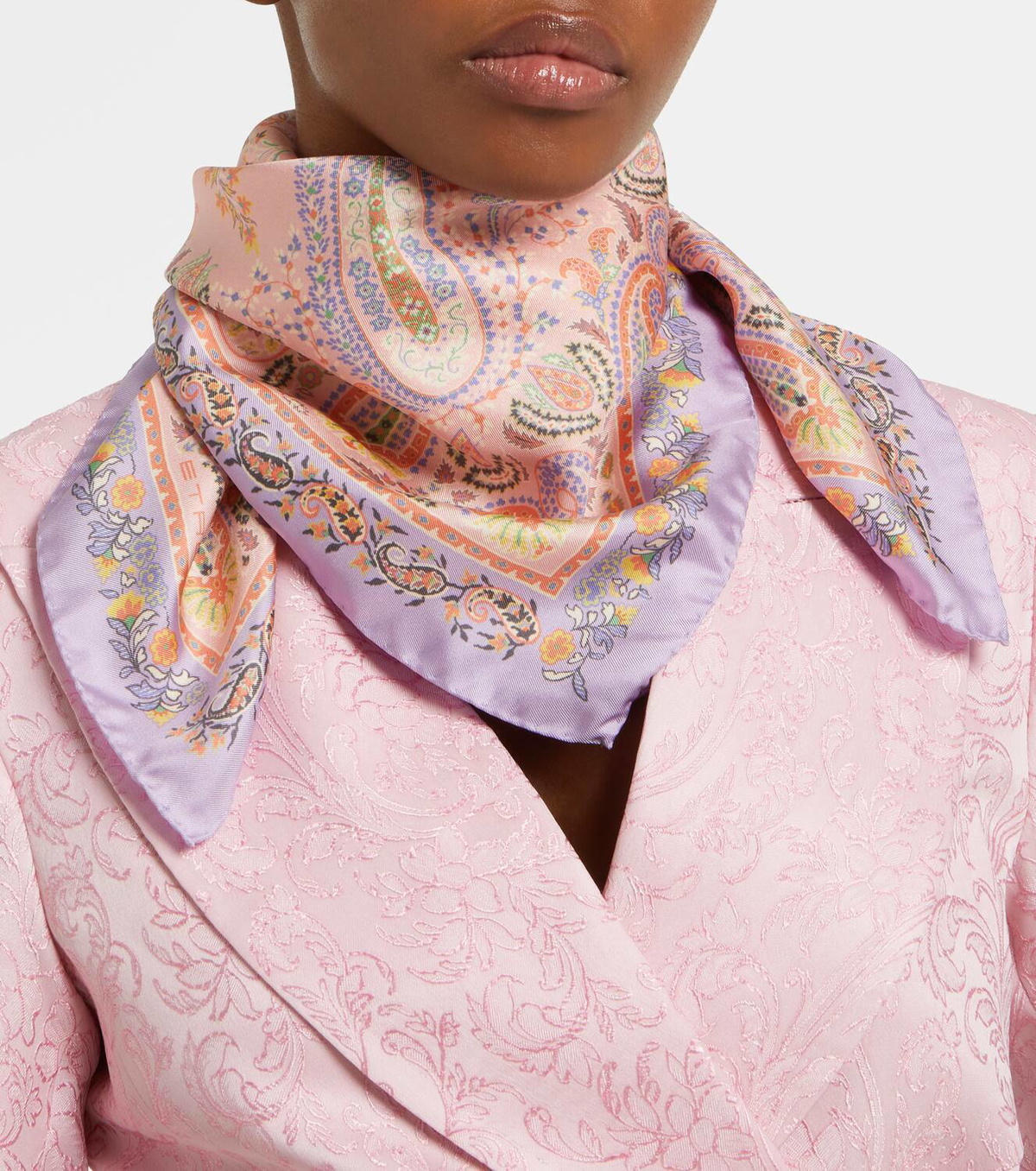 Etro Printed silk twill scarf Etro