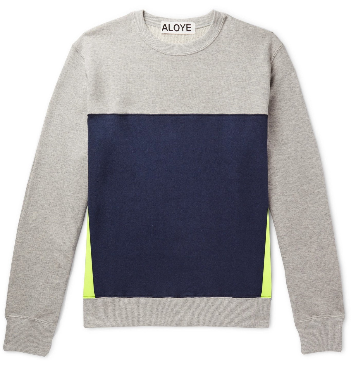 Aloye - Colour-Block Loopback Cotton-Jersey Sweatshirt - Gray Aloye