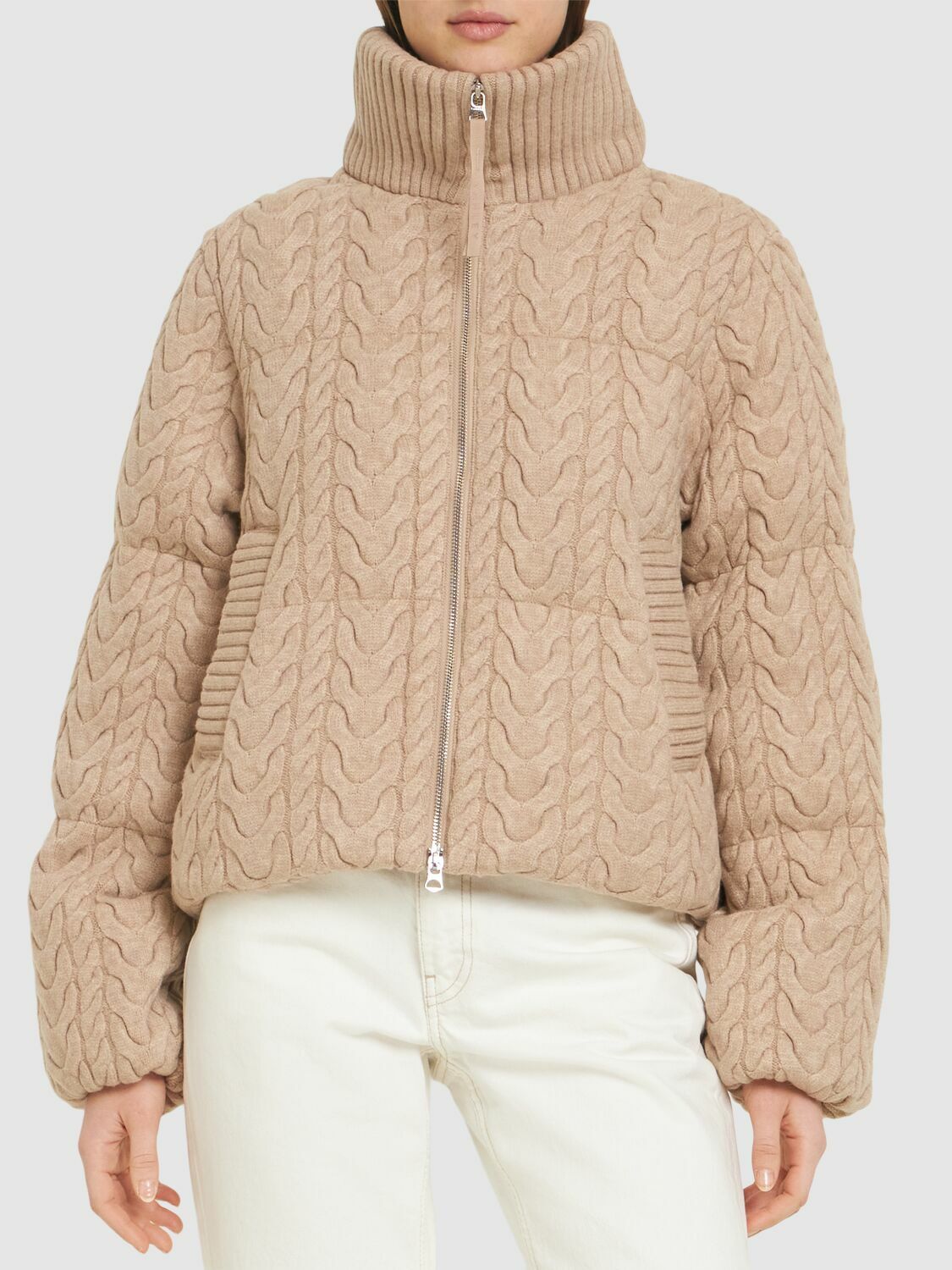 VARLEY Reggie Cable Knit Puffer Jacket Varley