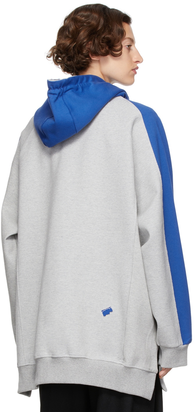 ADER error Grey & Blue Blast Hoodie ADER error