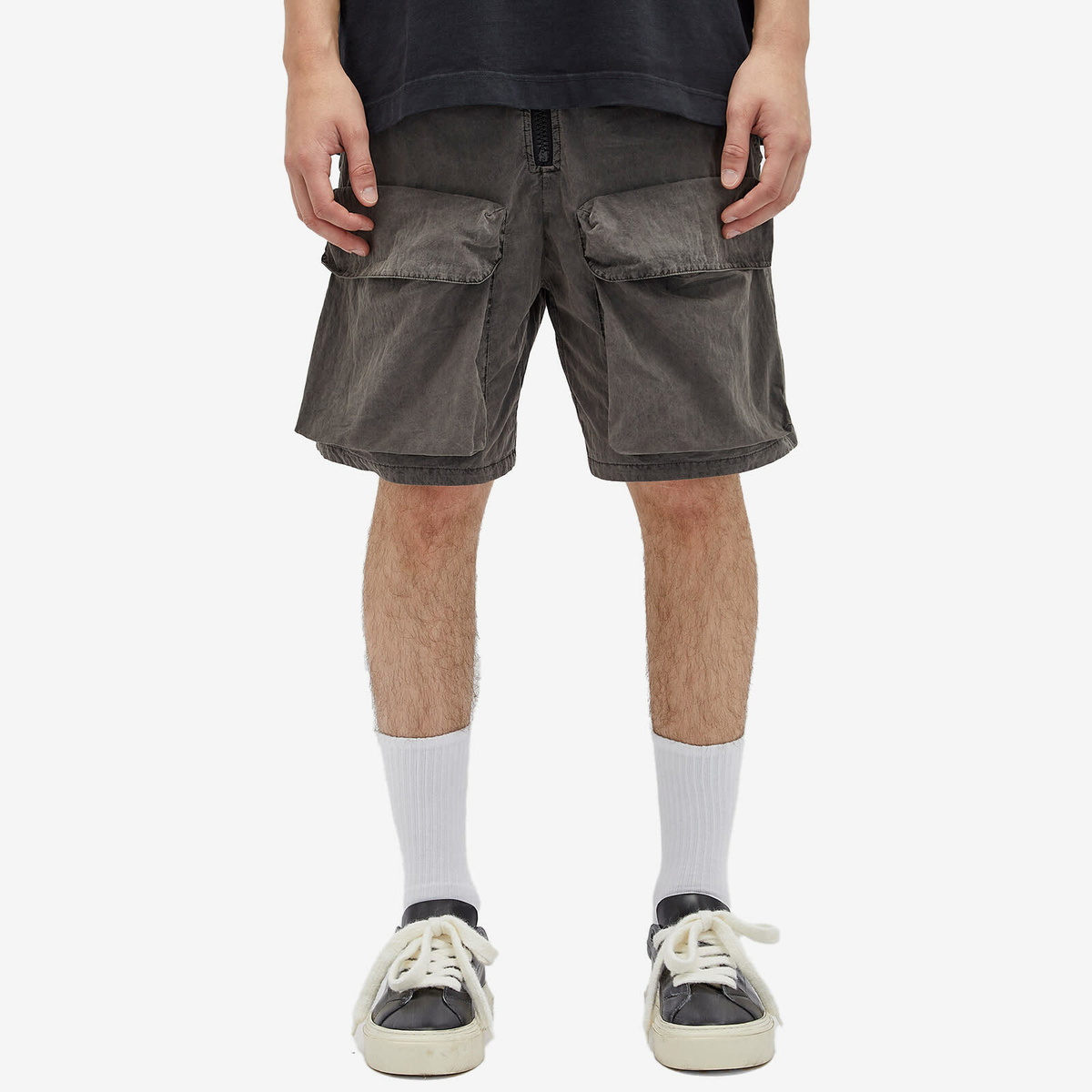 Cole Buxton Men's Garment Dyed Combat Shorts in Washed Black Cole Buxton