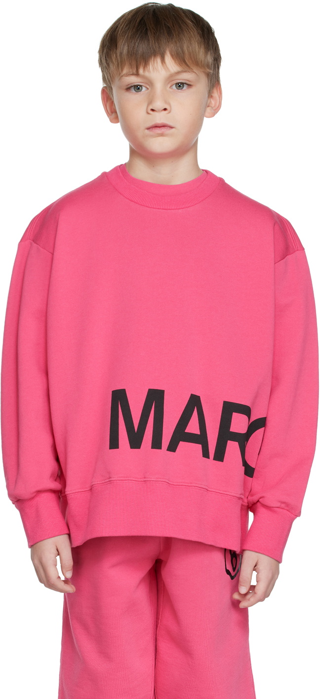 MM6 Maison Margiela Kids Pink Printed Sweatshirt MM6 Maison Margiela