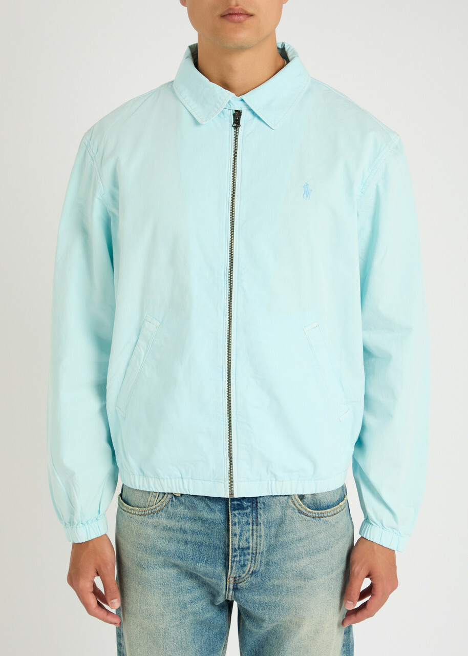 Polo Ralph Lauren Logo-embroidered Cotton Jacket Light Blue Polo Ralph ...