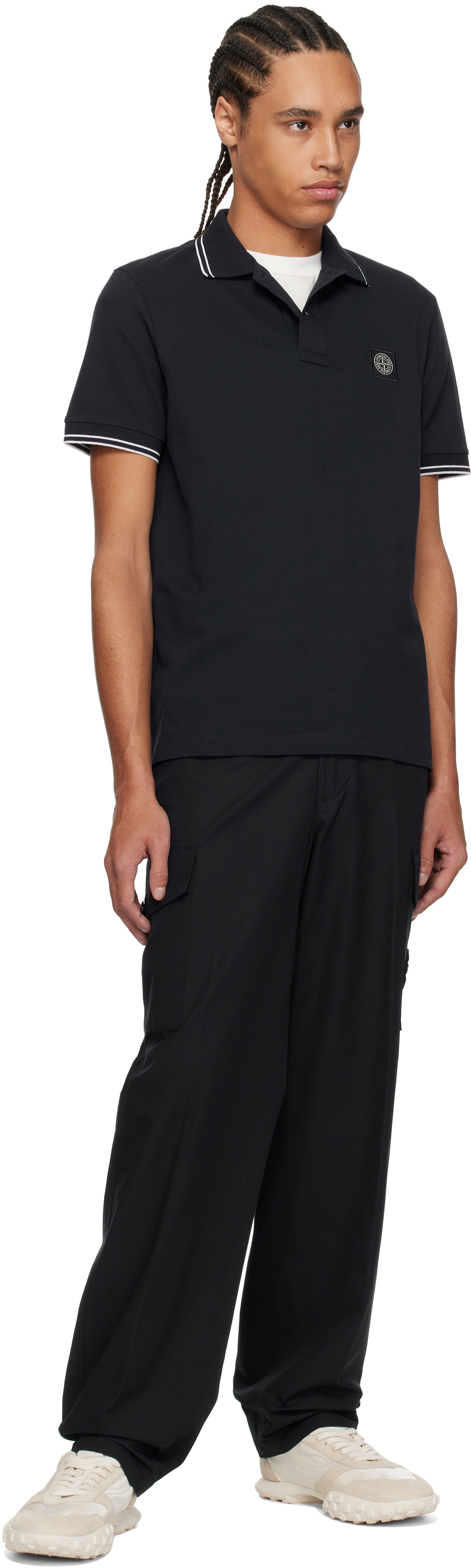 Stone Island Black Weatherproof Cotton Canvas Ghost Cargo Pants Stone ...