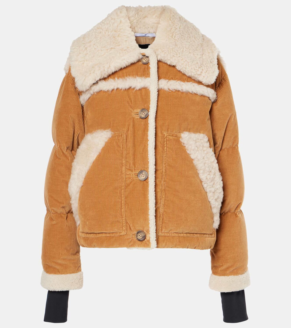 Moncler Shearling-trimmed corduroy jacket Moncler