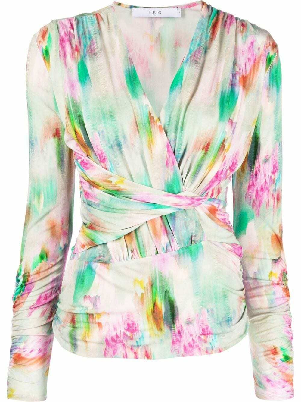 IRO - Printed Wrap Silk Blend Top Iro