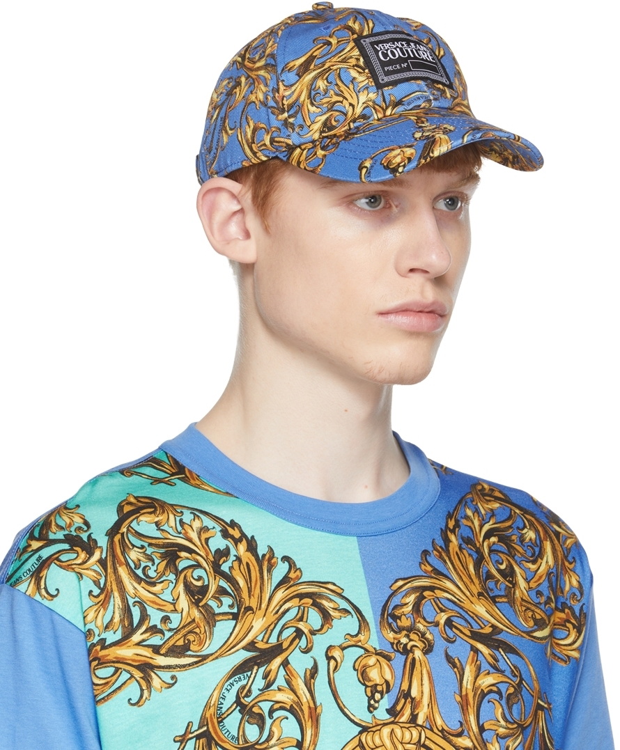 Versace Jeans Couture Blue & Gold Regalia Baroque Cap Versace