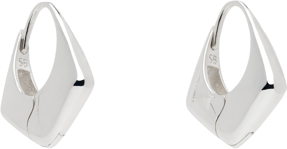 Sophie Buhai Silver Large Pyramid Hoop Earrings Sophie Buhai