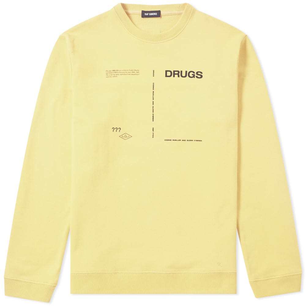 Raf Simons Drugs Crew Sweat Yellow Raf Simons