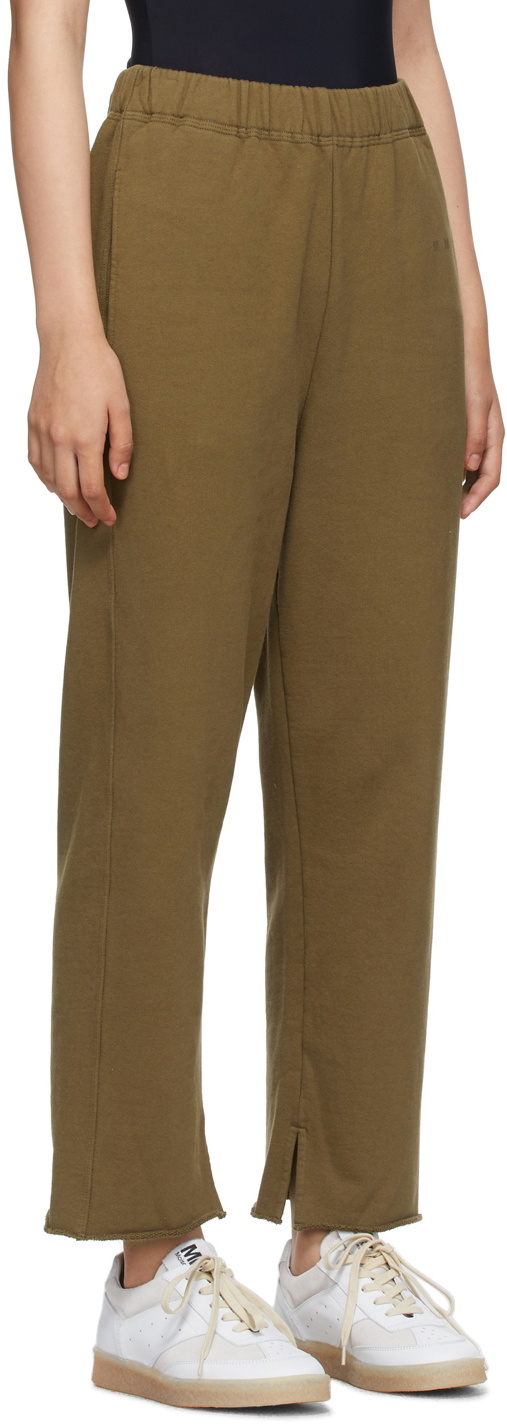 MM6 Maison Margiela Khaki Cropped Lounge Pants MM6 Maison Margiela
