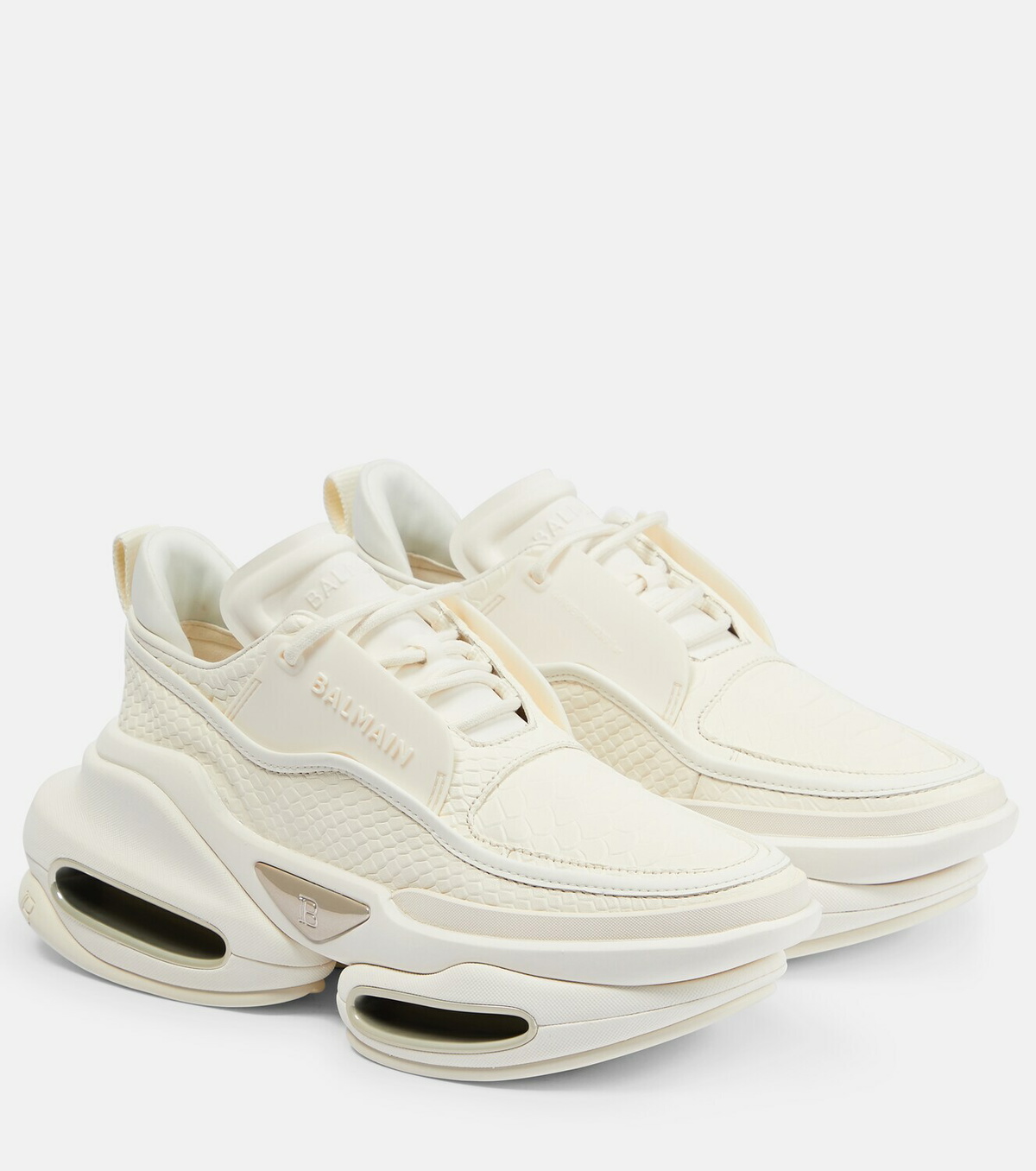Balmain - BBold leather-trimmed sneakers Balmain