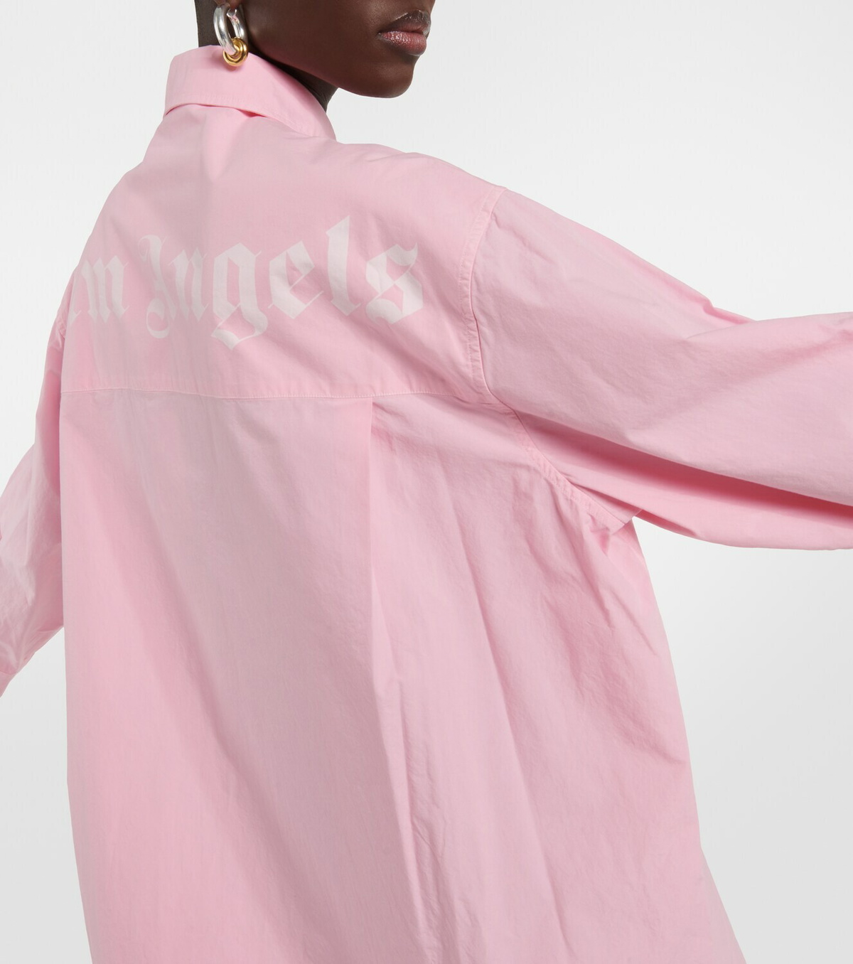 Palm Angels - Logo cotton poplin shirt dress Palm Angels