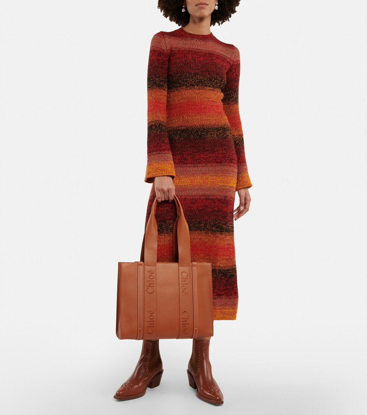 Chloe - Woody Medium leather tote bag Chloe