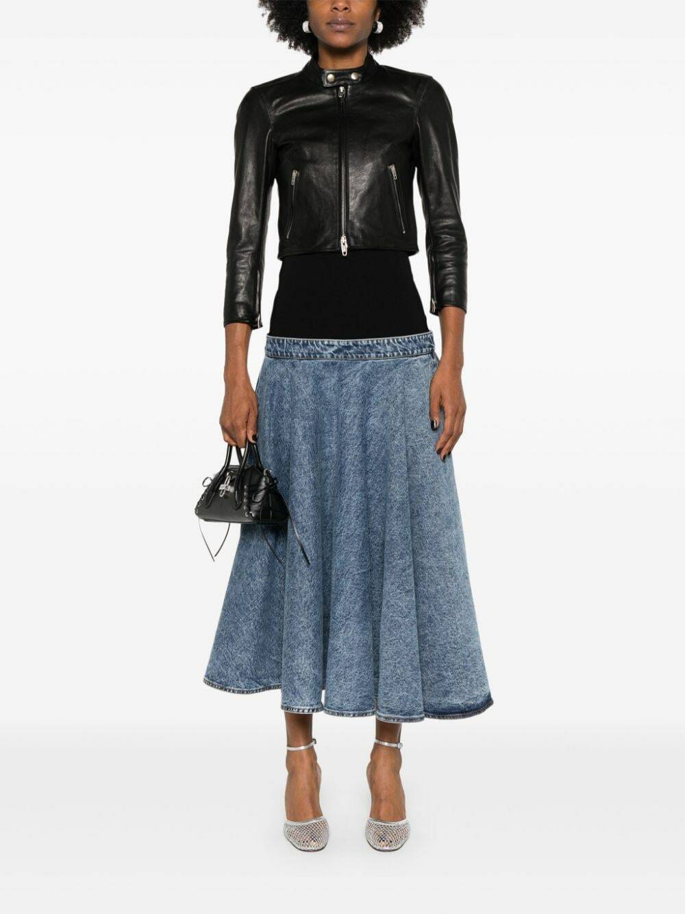 ALAÏA - Denim Midi Skirt ALAÏA