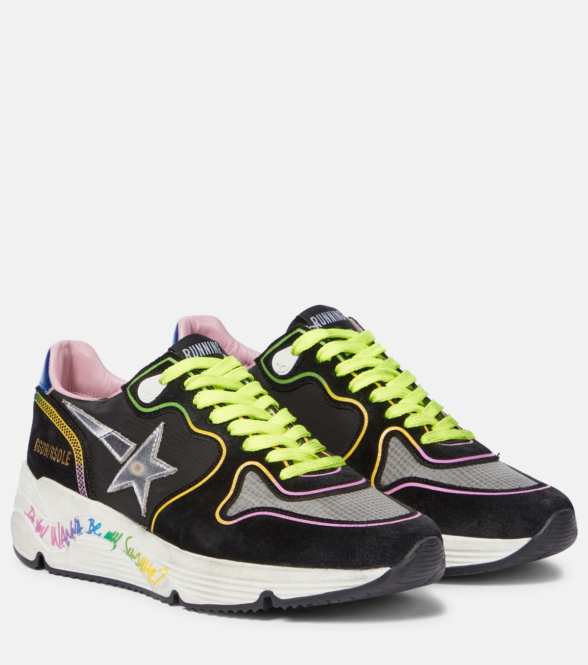 Golden Goose - Running Sole suede and leather sneakers Golden Goose ...