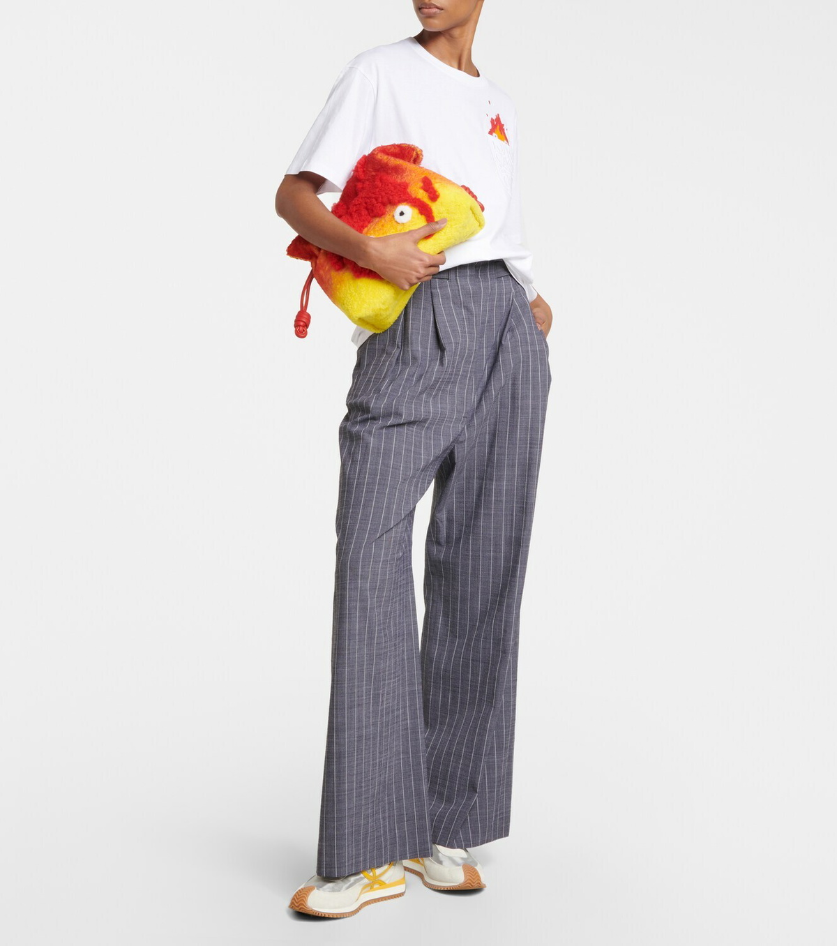 Loewe x Howl's Moving Castle Calcifer Flamenco Small shearling clutch Loewe