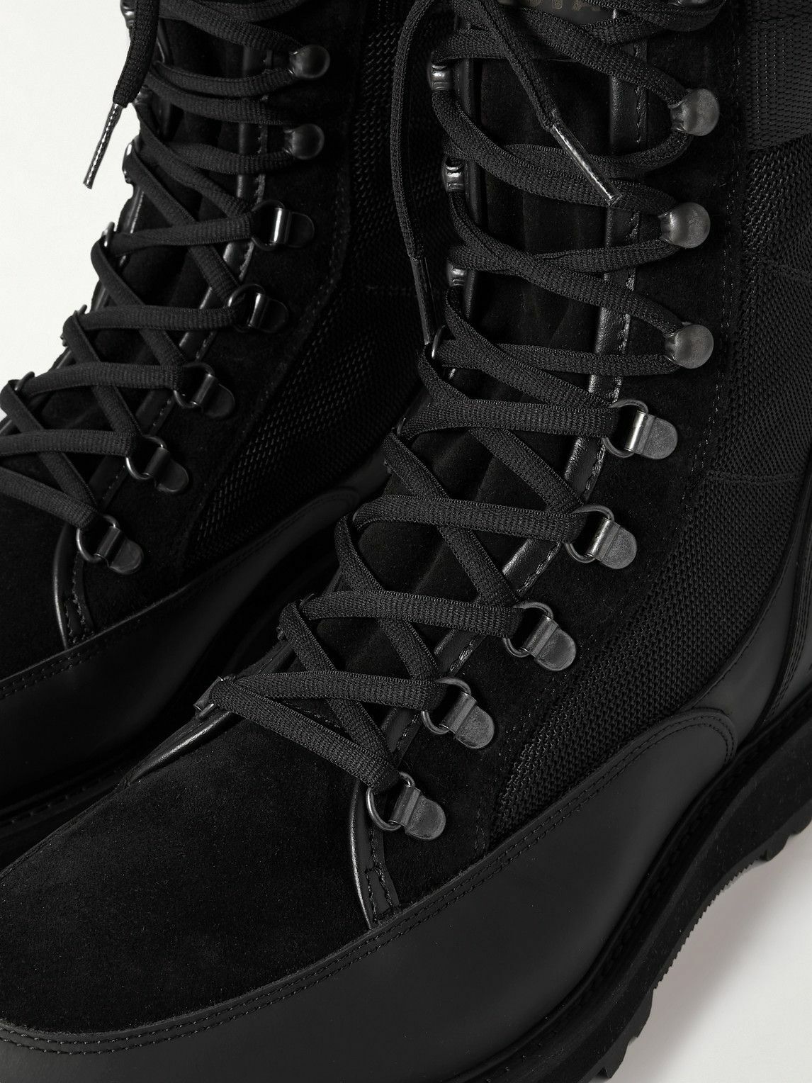 Belstaff - Stormproof Leather, Suede and Mesh Boots - Black Belstaff