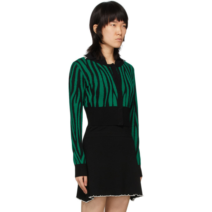 Victor Glemaud Green and Black Victoria Merino Cardigan Victor Glemaud