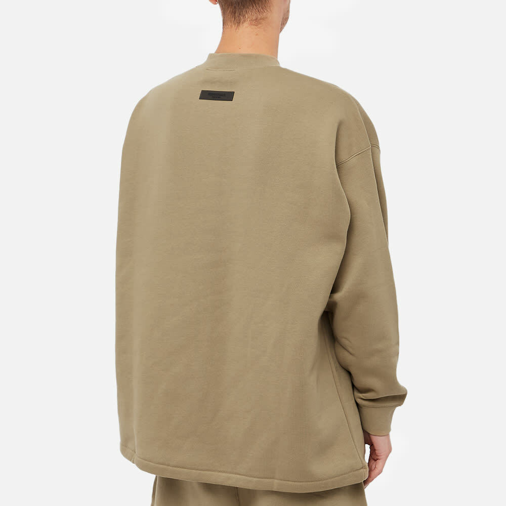 Fear of God ESSENTIALS Men's Logo Long Sleeve Fleece Sweat in Oak Fear ...