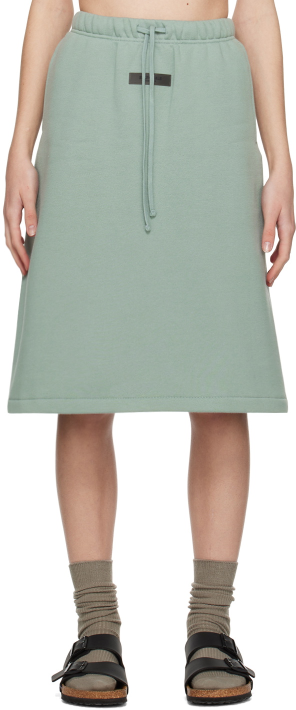 Essentials Blue Drawstring Midi Skirt Essentials