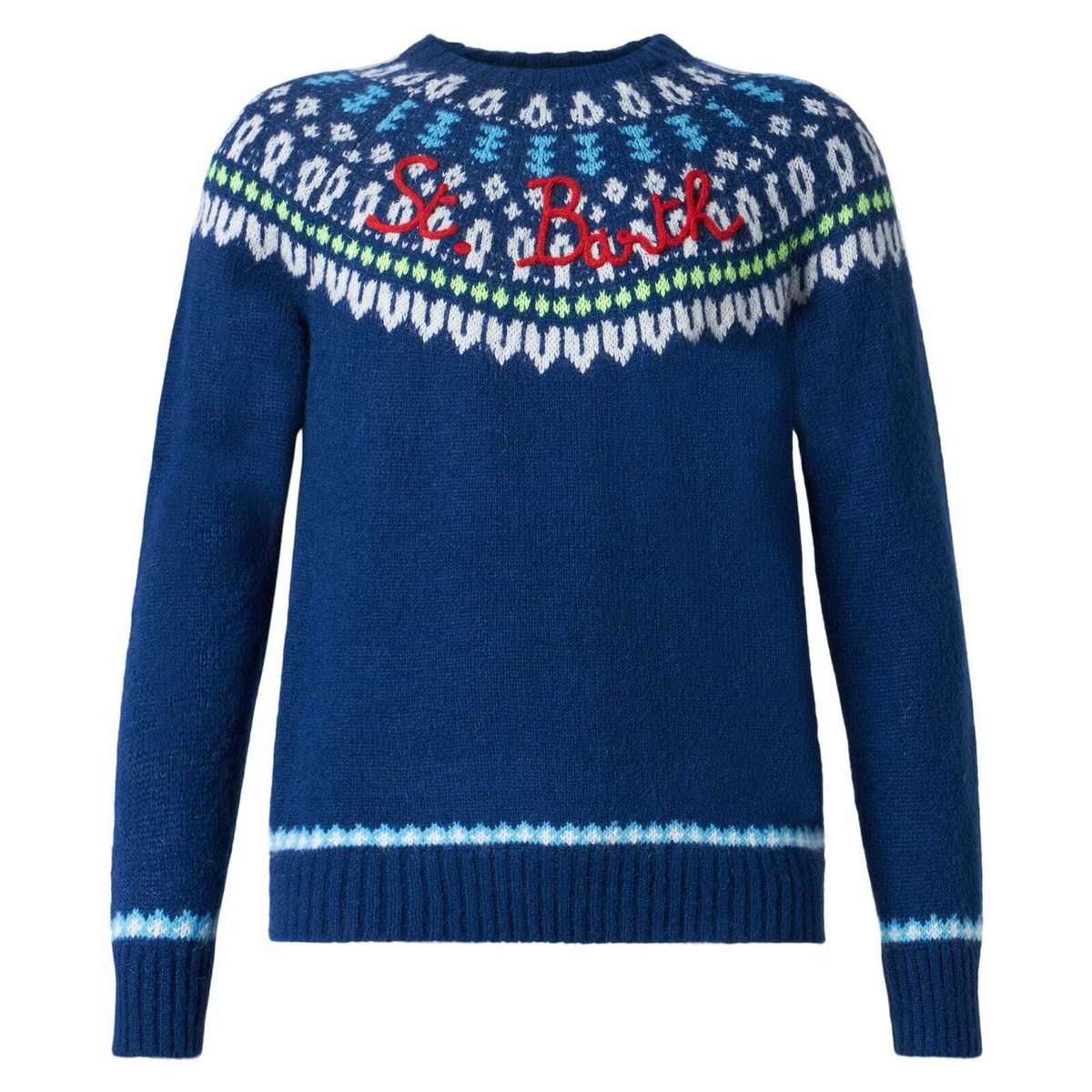 MC2 Saint Barth Man Brushed Sweater With Icelandic Jacquard MC2 Saint Barth