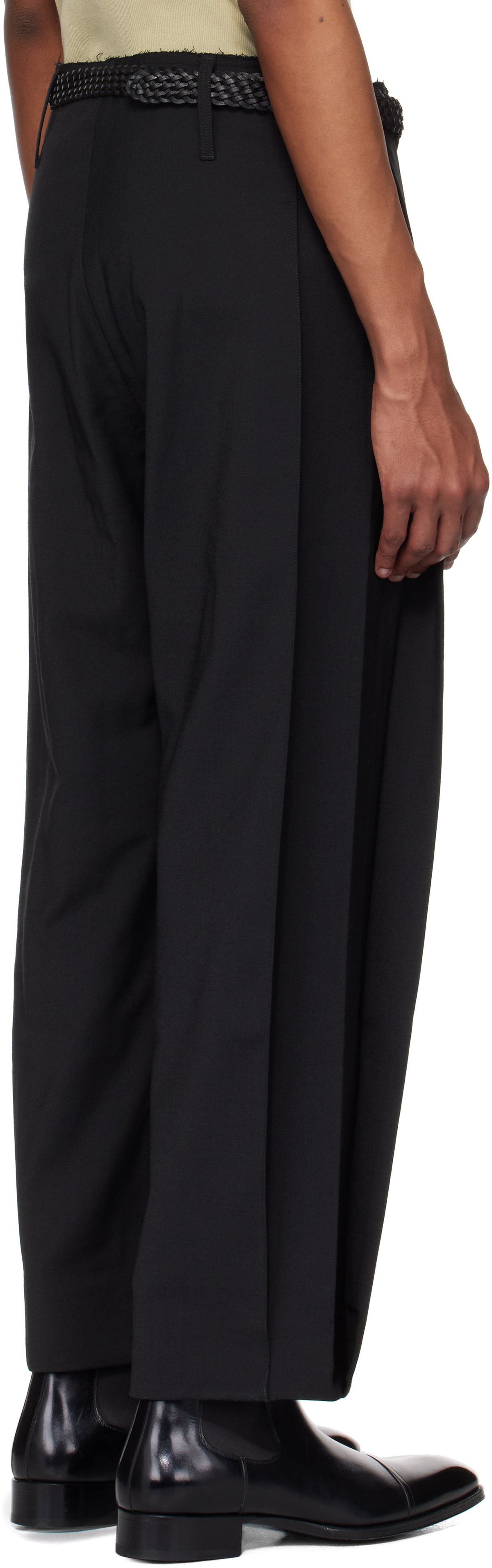 Fax Copy Express Black Structured Tailored Trousers Fax Copy Express