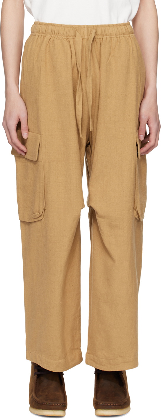 Kartik Research Tan Drawstring Cargo Pants Kartik Research