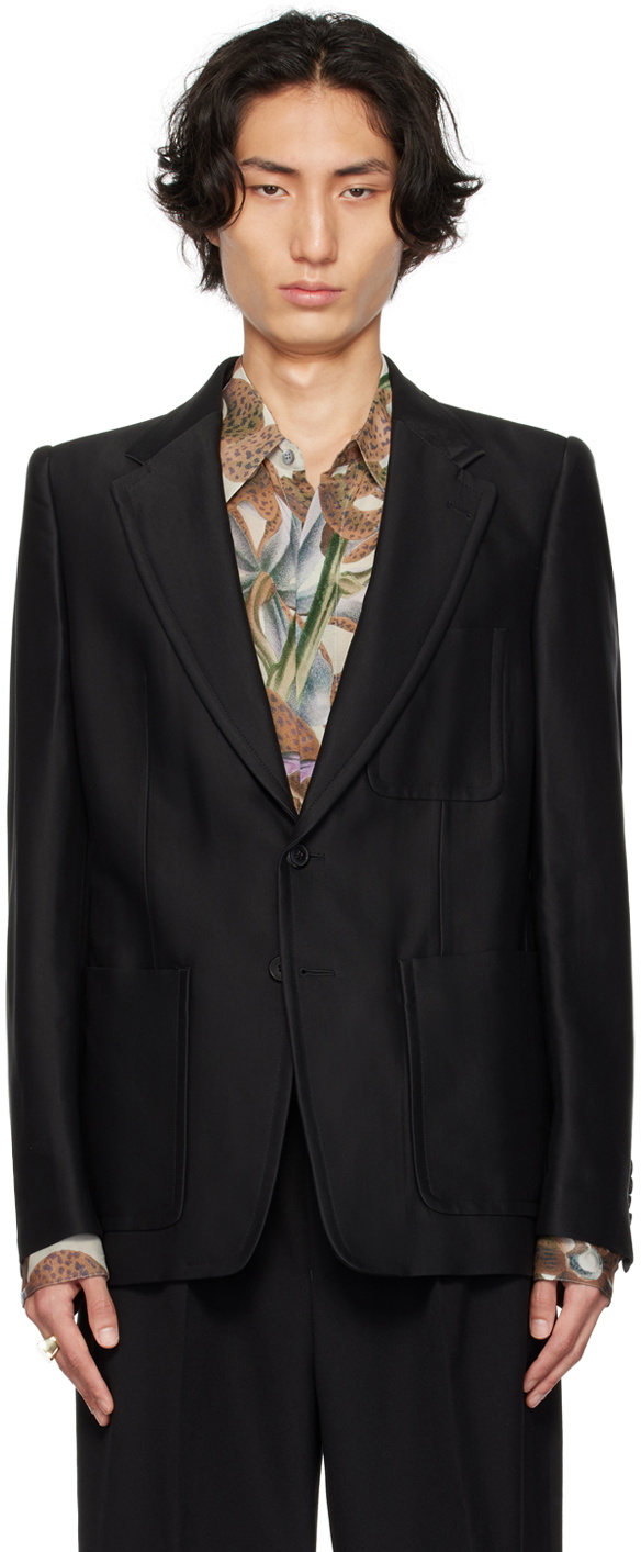 Dries Van Noten Black Patch Pocket Blazer Dries Van Noten
