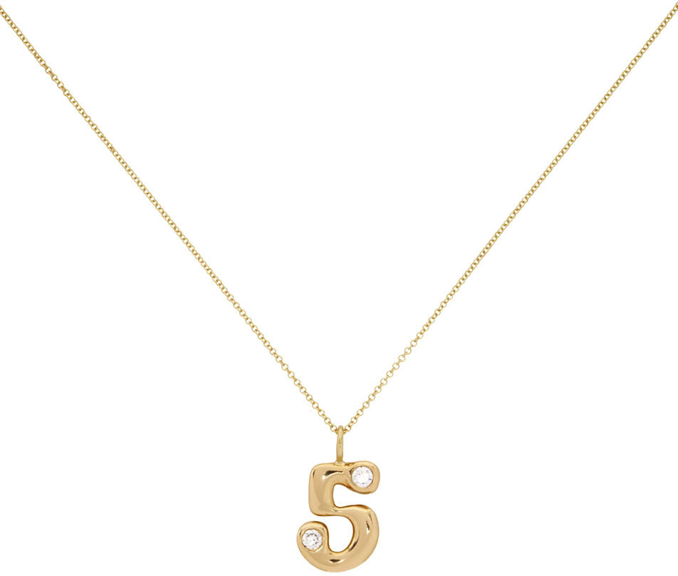 BRENT NEALE Gold Bubble Number 5 Necklace BRENT NEALE