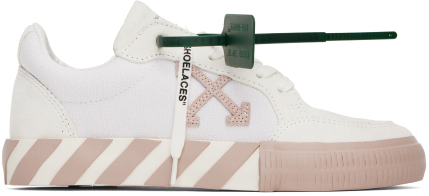 Off-White White & Pink Low Vulcanized Sneakers Off-White