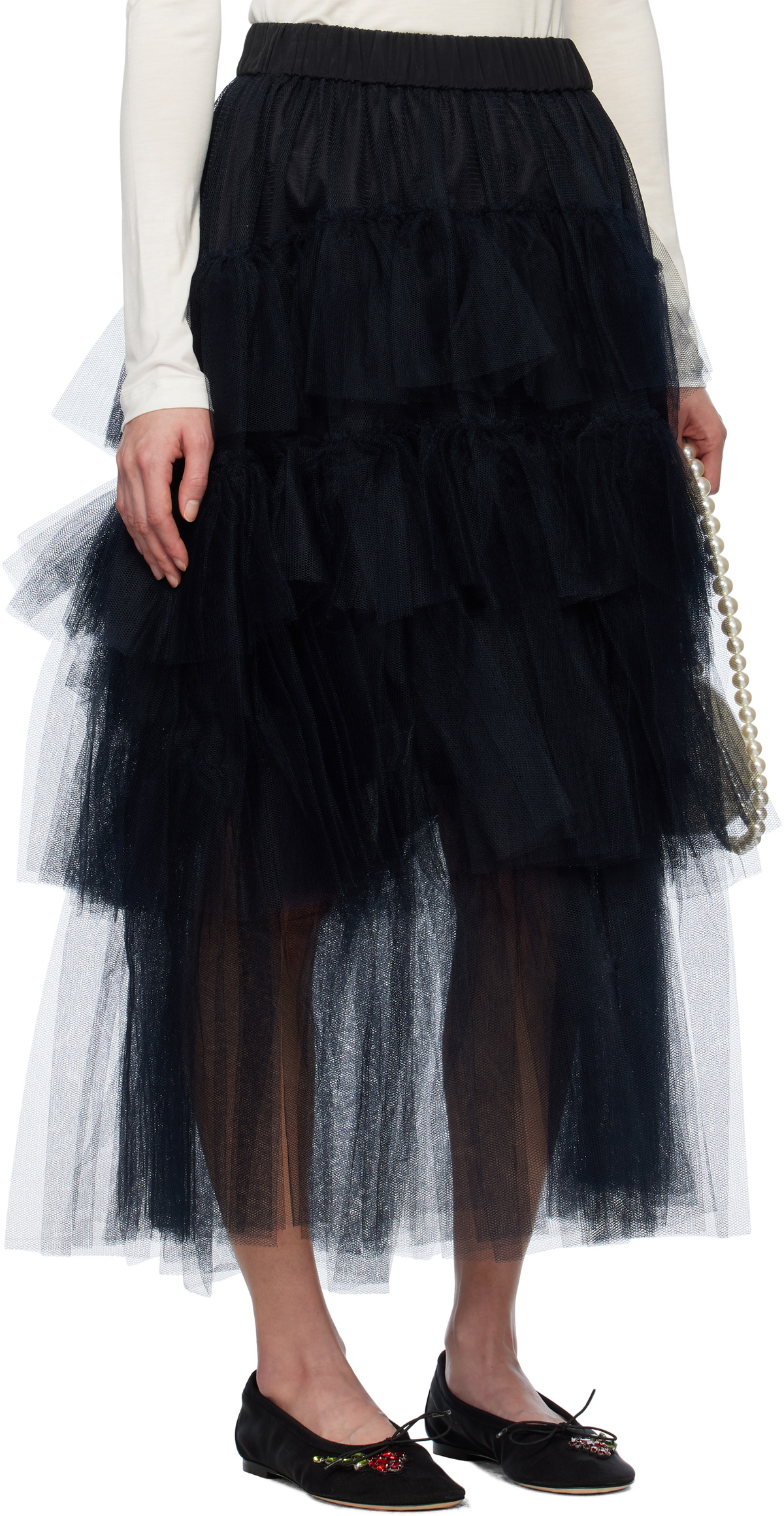 Simone Rocha Black Long Tutu Midi Skirt Simone Rocha