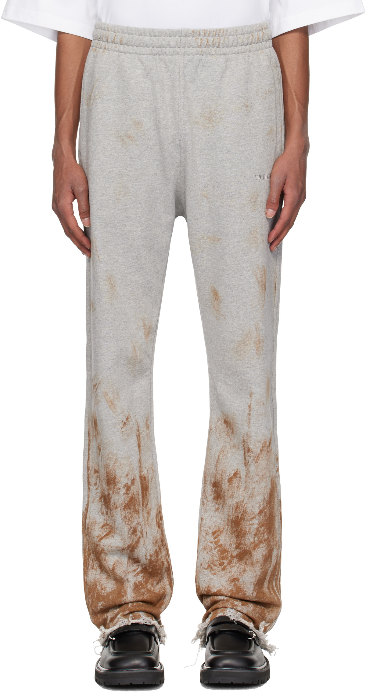 We11done Gray & Brown Muddy Sweatpants We11done