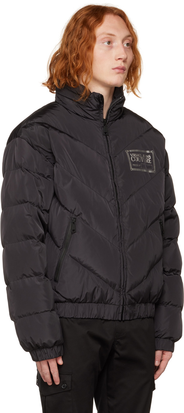 Versace Jeans Couture Black Down Piece Number Jacket Versace