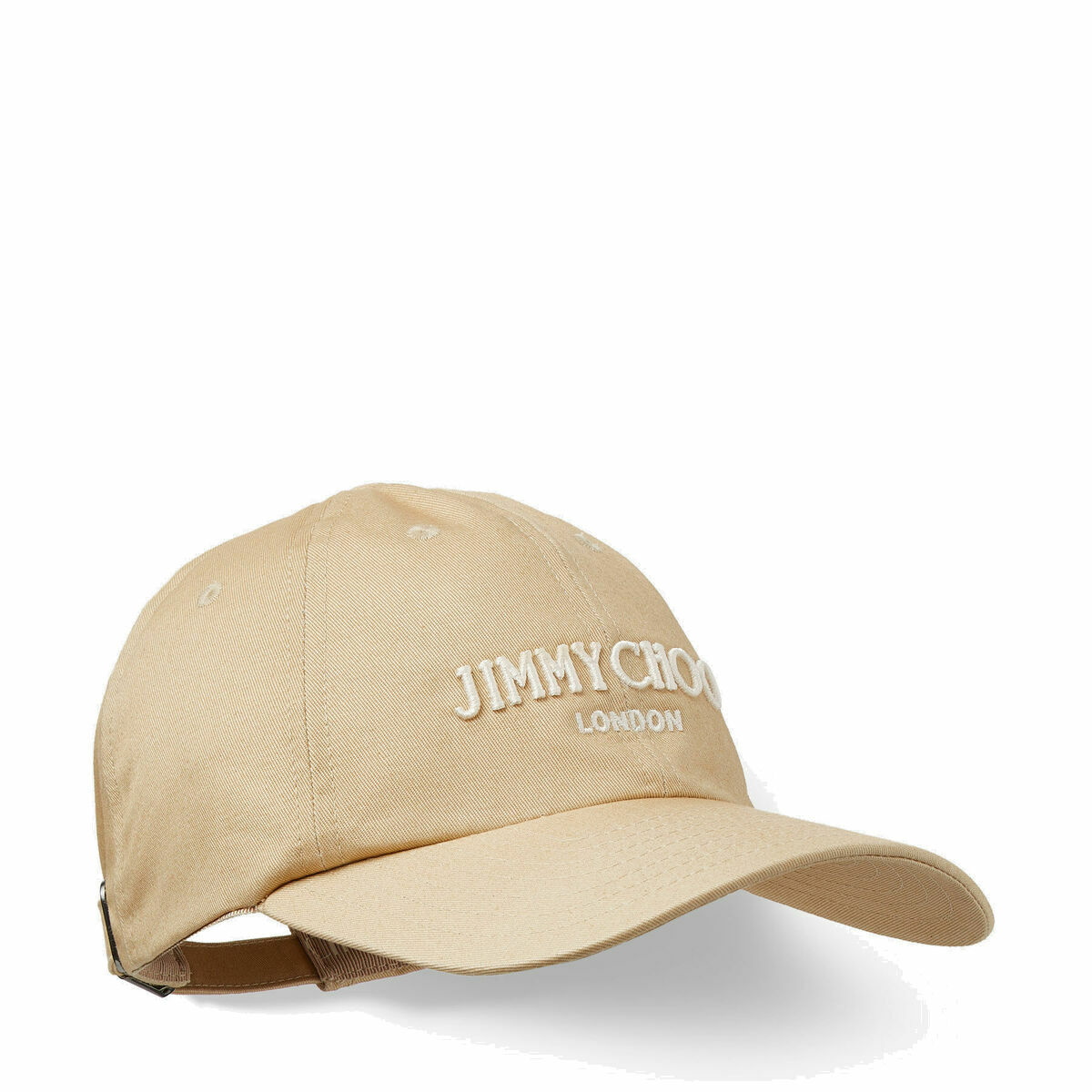 Jimmy Choo Pacifico Natural Embroidered Cotton Baseball Cap Jimmy Choo