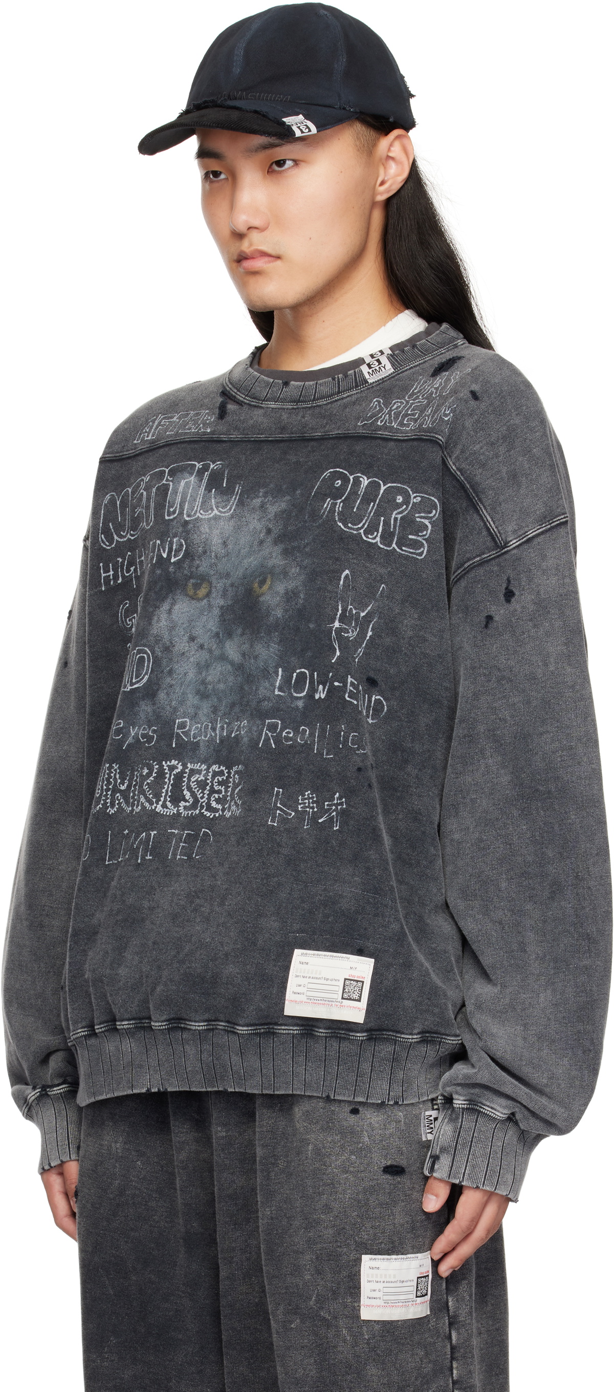 Maison MIHARA YASUHIRO Gray Distressed Sweatshirt Maison MIHARA YASUHIRO