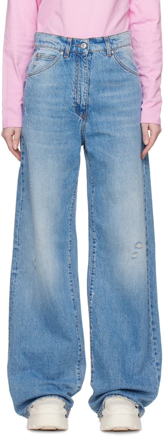 MSGM Blue Distressed Jeans MSGM